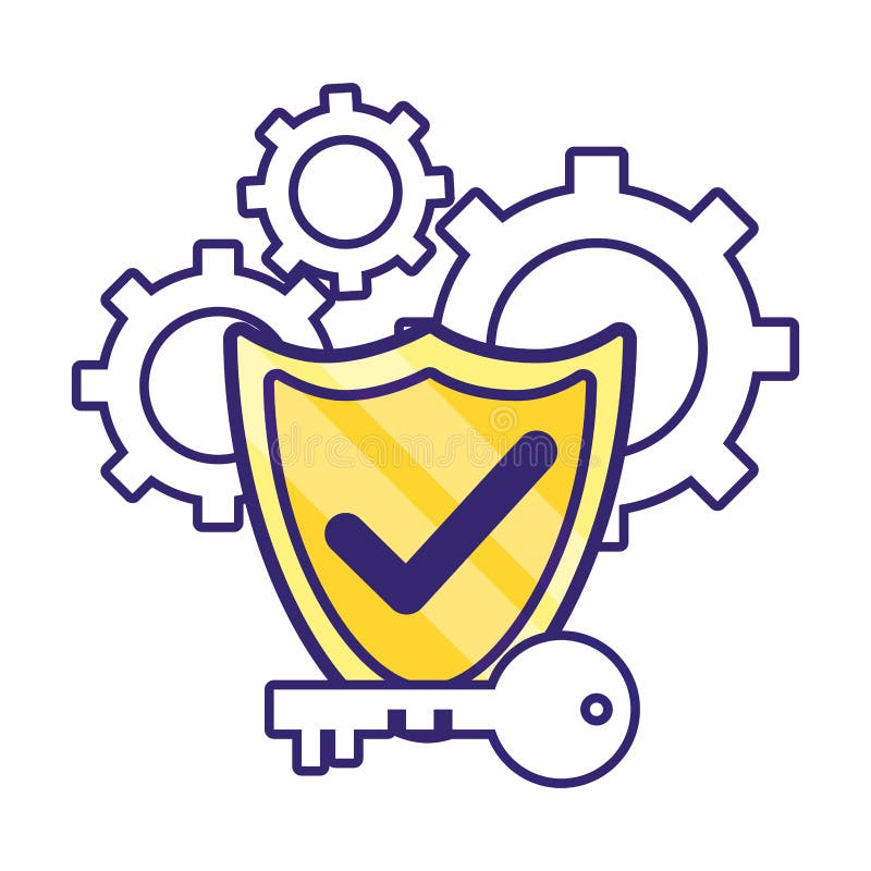 Security shield cartoon stock vector. Illustration of network - 146285717