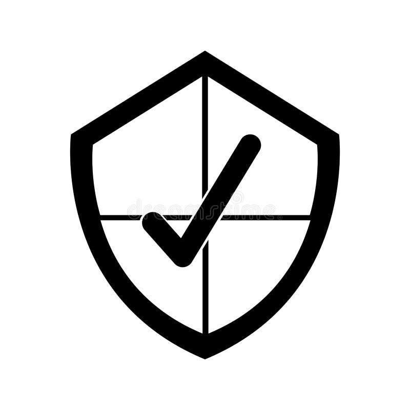Security Shield with Check Icon Stock Vector - Illustration of armor ...
