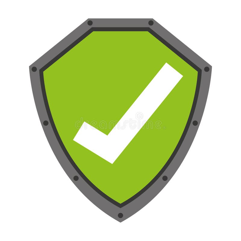 Security Shield with Check Symbol Isolated Icon Design Stock ...