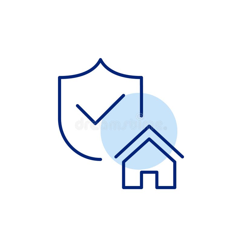 Security Shield with Checkmark and House. Verified Home Protection ...