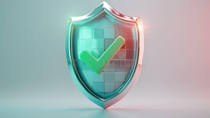 Security Shield with Checkmark - Safe and Protected Stock Illustration ...