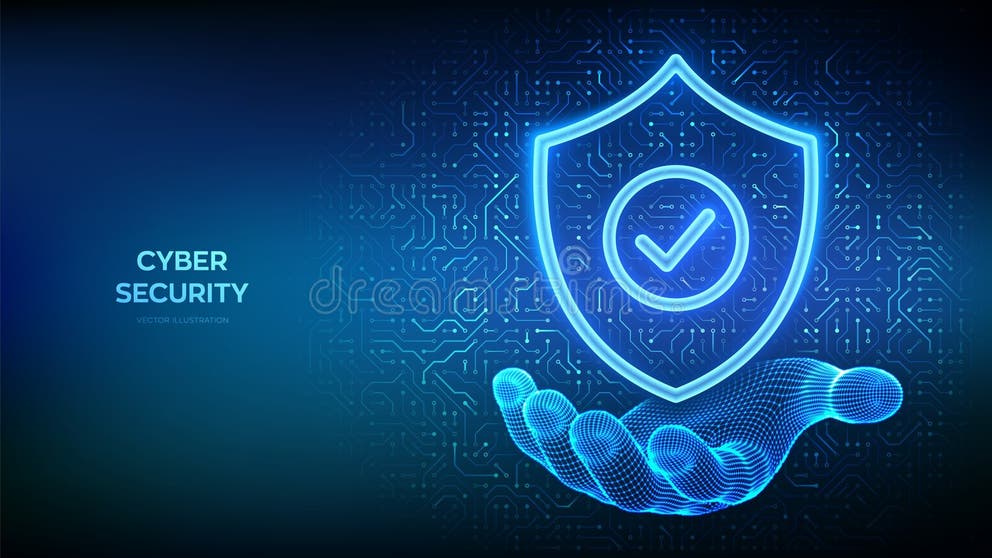 Security Shield. Cyber Security. Protection Shield with Check Mark Icon ...