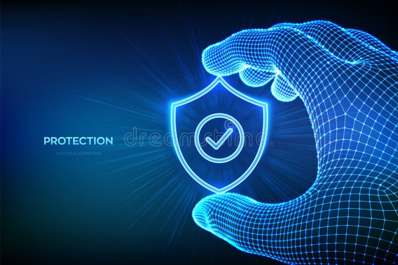 Security Shield. Cyber Security. Protection Shield with Check Mark Icon ...