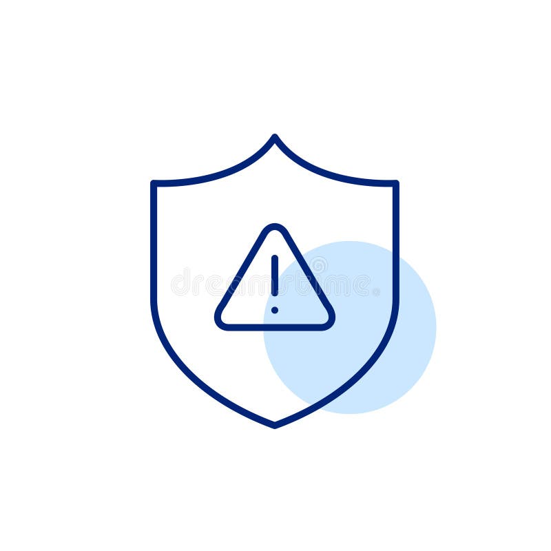 Security Shield with Emergency Alert. System Warning Notice. Pixel ...