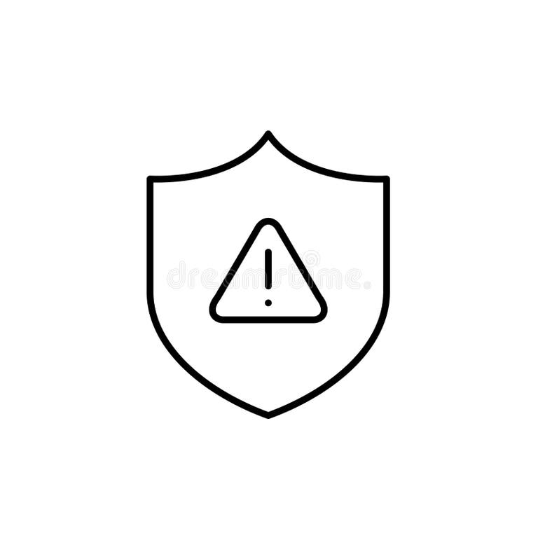 Security Shield with Emergency Alert. System Warning Notice. Pixel ...