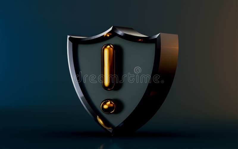 Shield with Exclamation Mark Icon Vector. Protection Warning ...