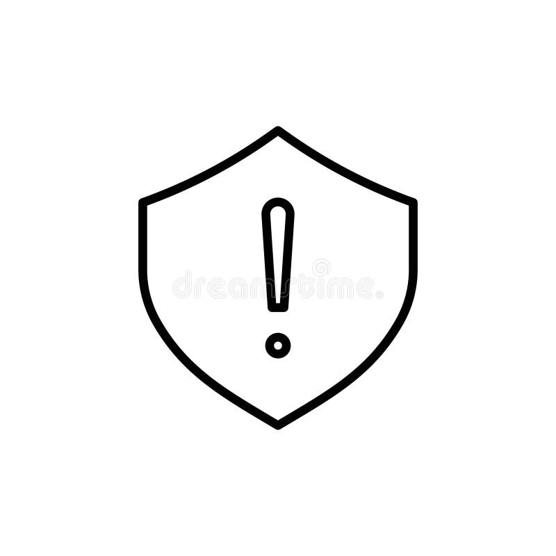 Security Shield Exclamation Icon Ideal for Warnings and Alerts Stock ...