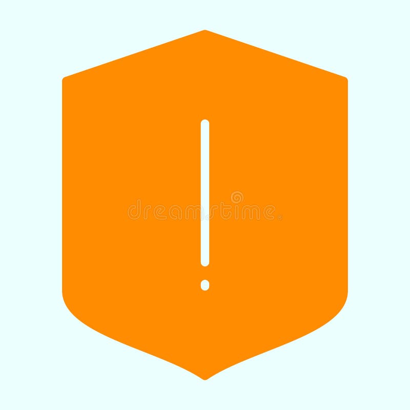Security Shield with Exclamation Mark Icon. Vector Simple Minimal 96x96 ...
