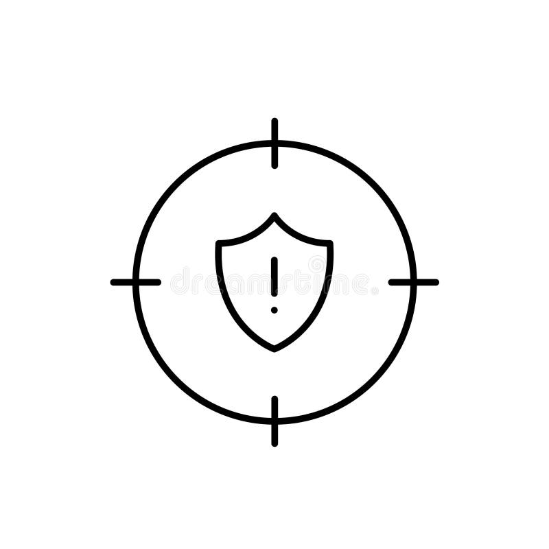 Security Shield with Exclamation Mark in Target. Alert for Potential ...