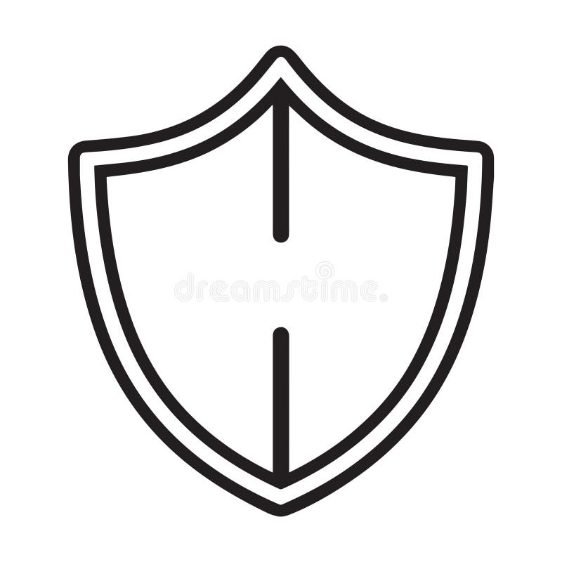 Security Shield Icon Black Outline in Vector Representing Business ...