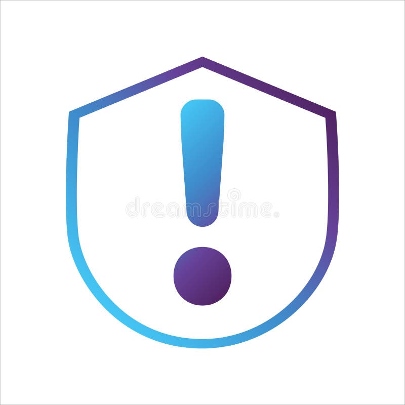 Security Shield Icon. Shield with Danger Symbol. Concept of Security ...