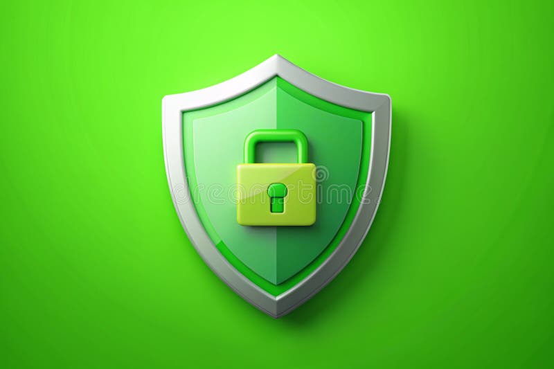 Security Shield Icon with Payment Protection on Isolated 3d Render ...