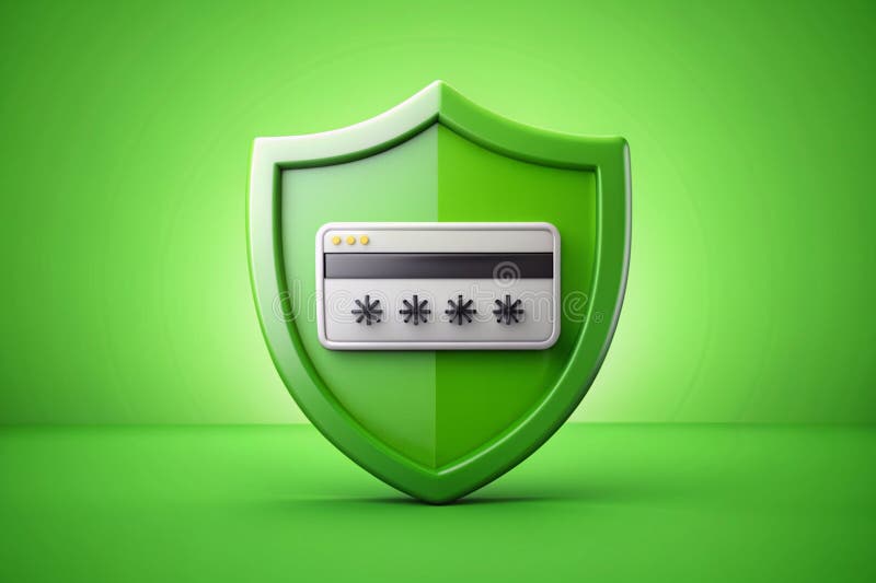 Security Shield Icon with Payment Protection on Isolated 3d Render ...