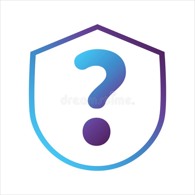 Security Shield Icon. Shield with Question Mark Symbol. Concept of ...