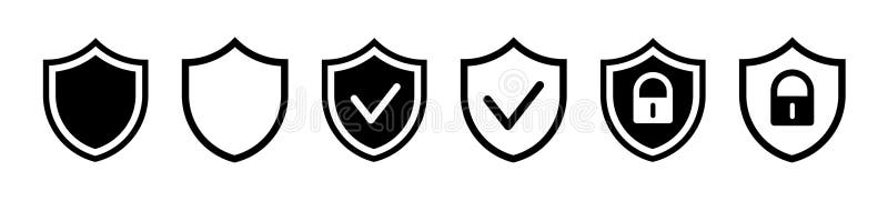 Security Shield Icons, Security Shields Logotypes with Check Mark and ...