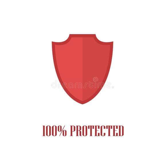 Security Shield Isolated. Red Shield Flat Design Stock Illustration ...