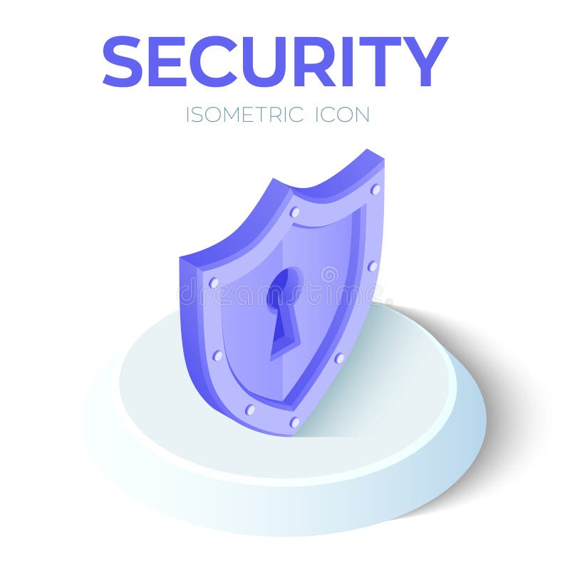 Security Shield Isometric Icon. 3D Isometric Security Shield Sign ...