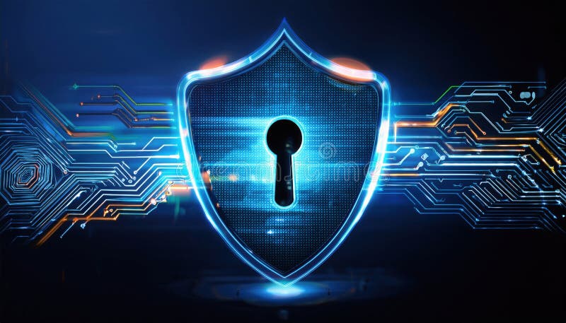 Security Shield with Key in Center Representing Ai Powered ...