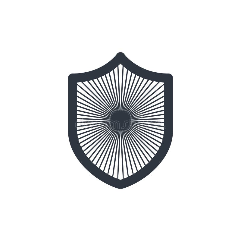 Security Shield Label, Safety Icon, Secure Striped Badge. Protection ...