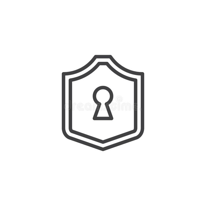 Security shield line icon stock vector. Illustration of icon - 386289900