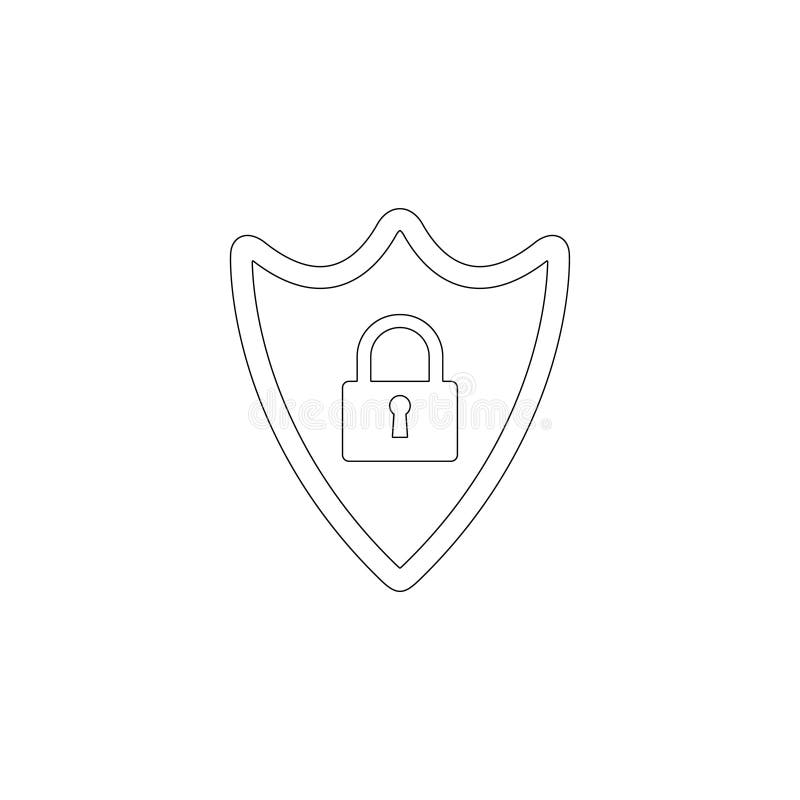 Security Shield with Lock. Flat Vector Icon Stock Vector - Illustration ...