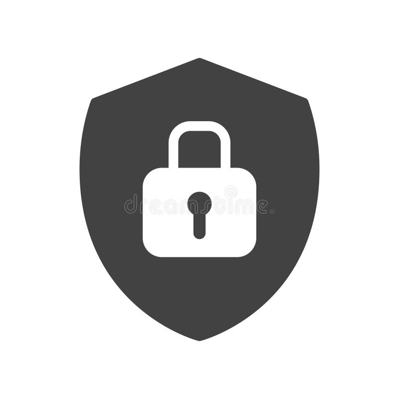 Security Shield Lock Icon Flat Vector Illustration Stock Vector ...