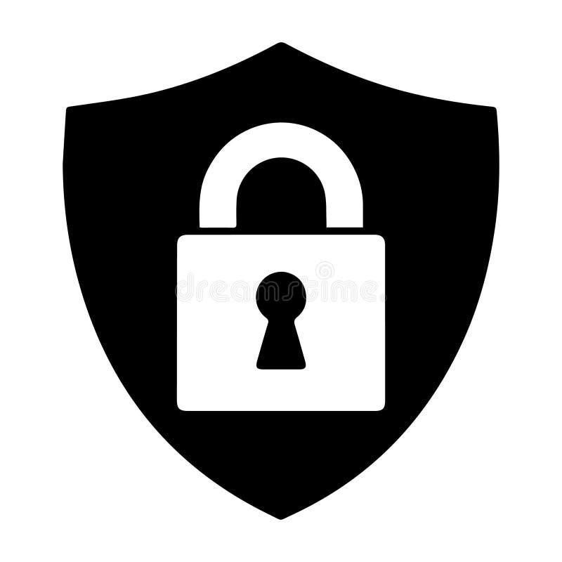 Security Shield Lock Icon Symbol Vector Illustration Stock Illustration ...