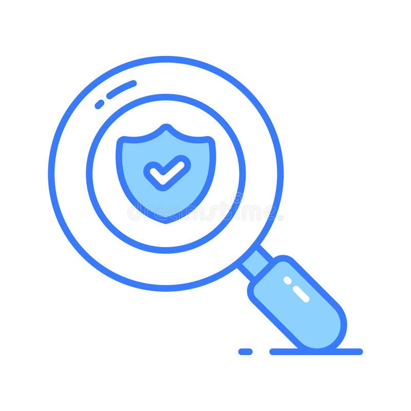 Security Shield with Magnifier, Security Search Icon, Safety Check ...