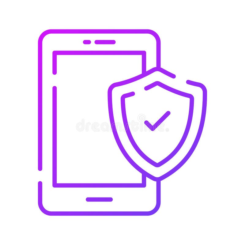 Security Shield with Mobile, Trendy Vector of Mobile Insurance, Mobile ...