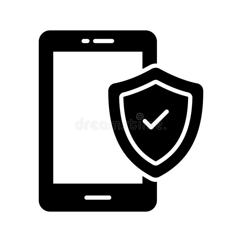 Security Shield with Mobile, Trendy Vector of Mobile Insurance, Mobile ...