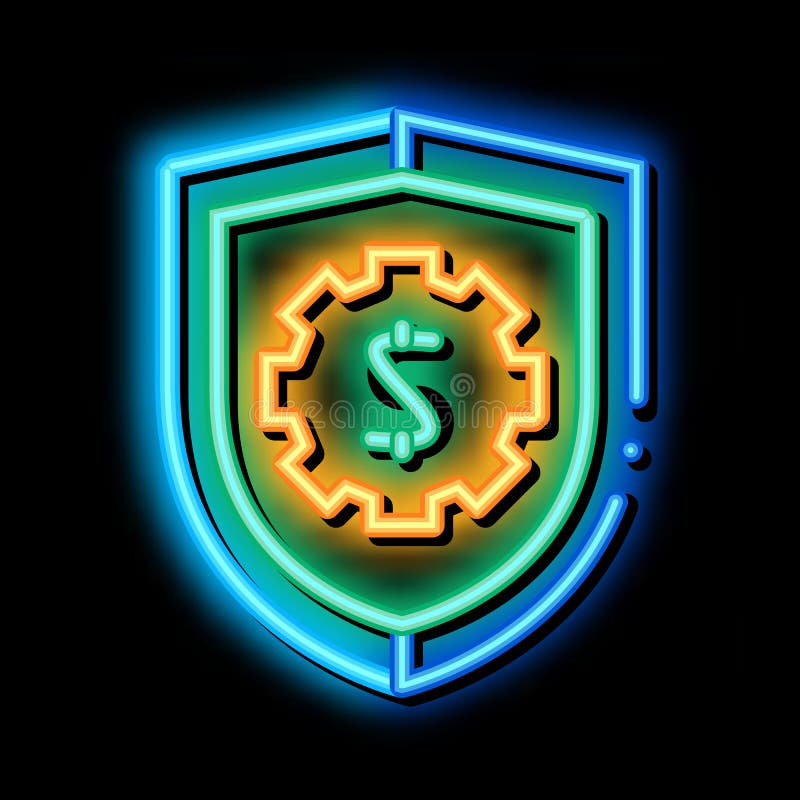 Security Shield Neon Glow Icon Illustration Stock Vector - Illustration ...