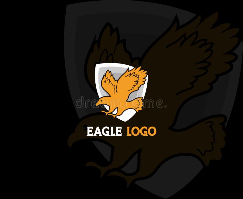 Security Shield Orange Eagle Logo Design Template Vector. Bird Shield ...