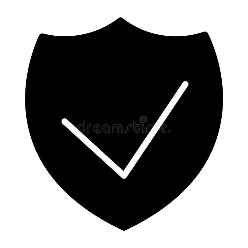Security Shield Pixel Perfect Vector Silhouette Icon 48x48. Simple ...