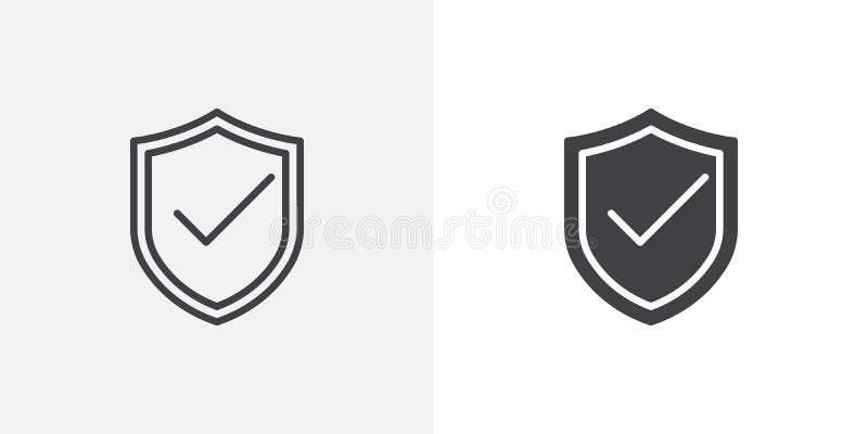Security Shield Protected Icon Stock Vector - Illustration of safe ...