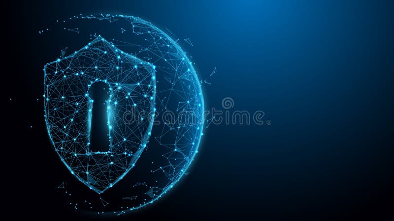 Security Shield Protection Form Lines, Triangles and Particle Style ...