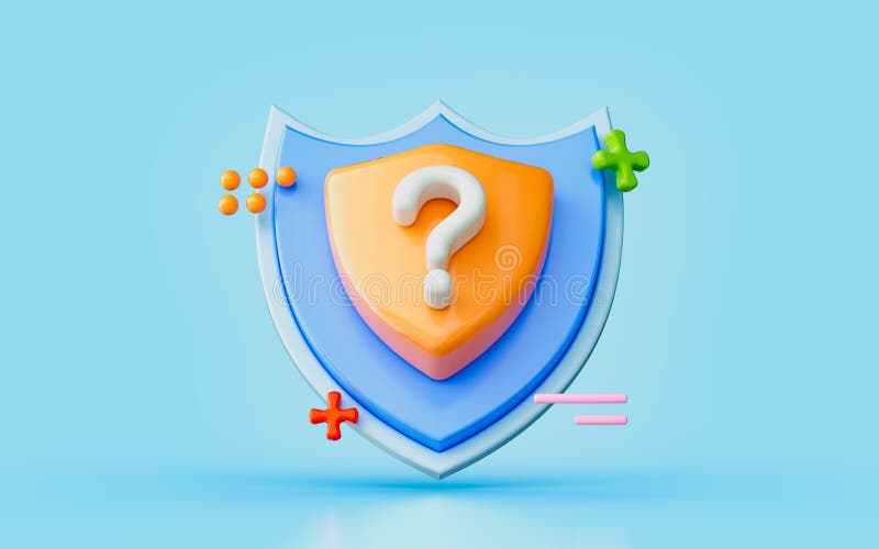 Security Shield Question Mark 3d Illustration Internet Safety ...
