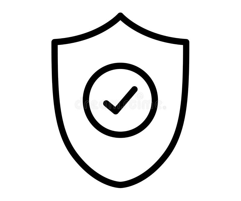 Security Shield Safe Single Isolated Icon with Outline Style Stock ...