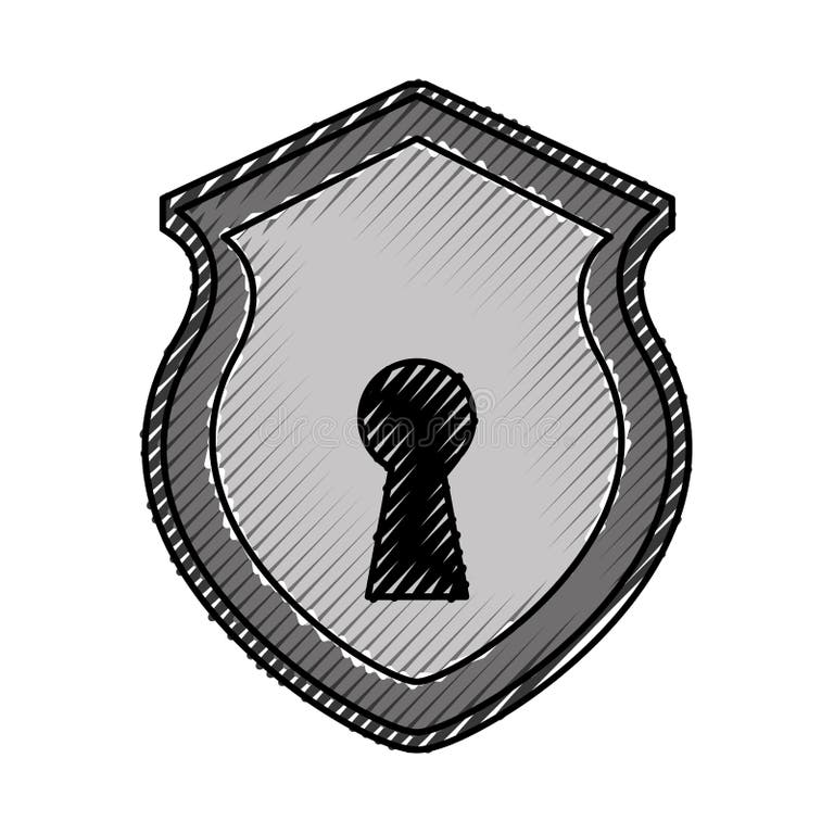 Security Shield with Shape Hole Isolated Icon Stock Vector ...