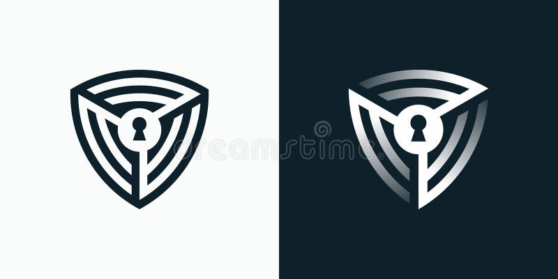 Security Shield Shape Vector Logo Design with Transparency Effect in ...