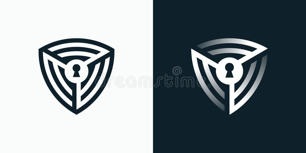 Security Shield Shape Vector Logo Design with Transparency Effect in ...