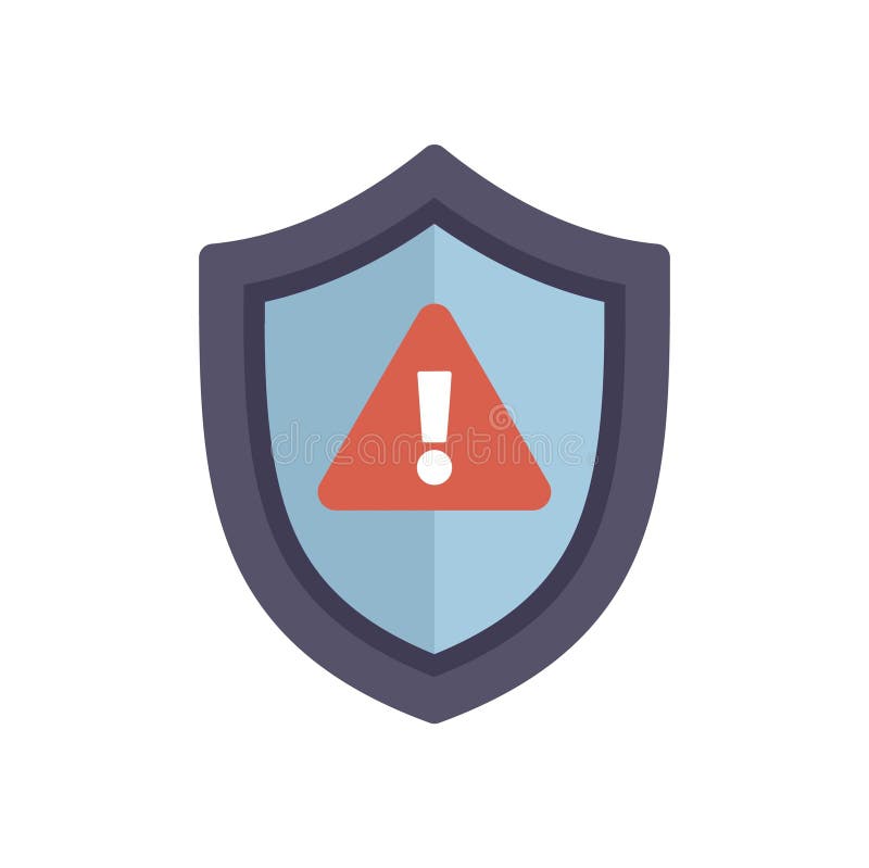 Security Shield Showing Warning Sign for Protection Against Attack ...