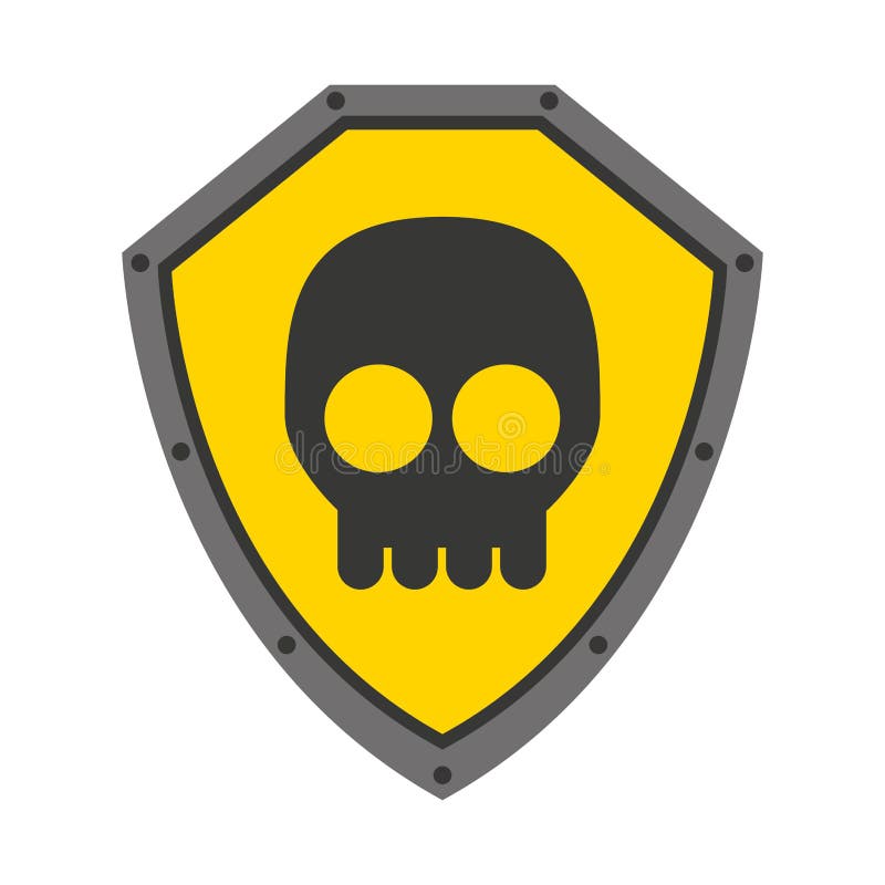 Security Shield with Skull Isolated Icon Design Stock Illustration ...