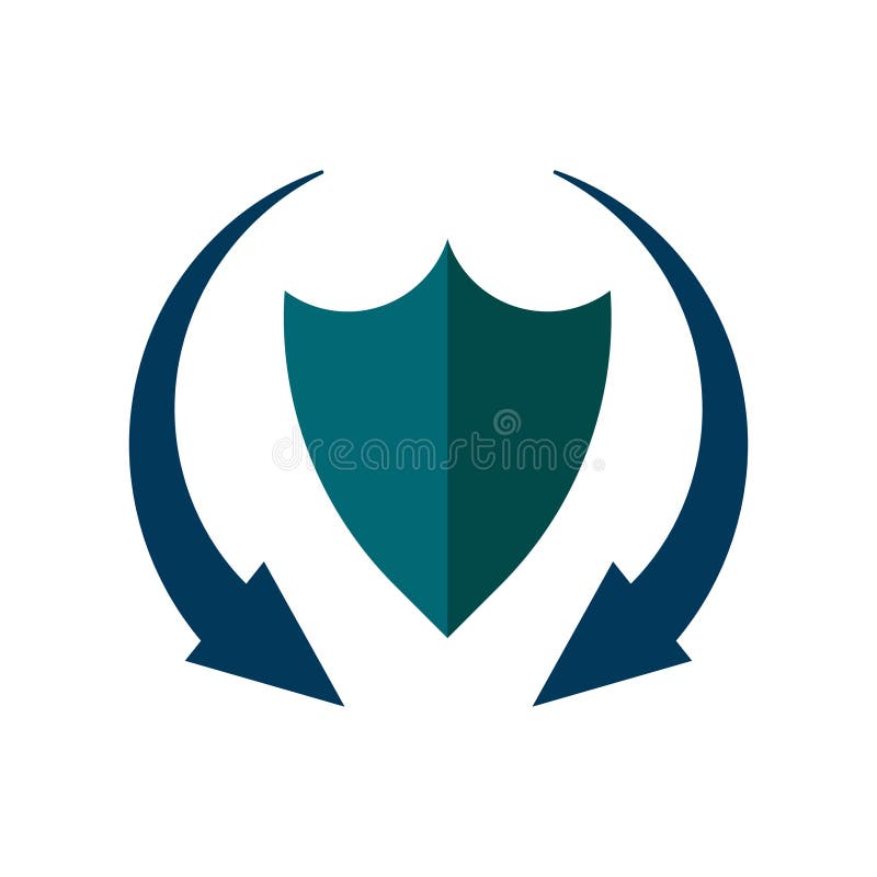 Security Shield with Two Arrows. Flat Design Style. Suitable for Data ...
