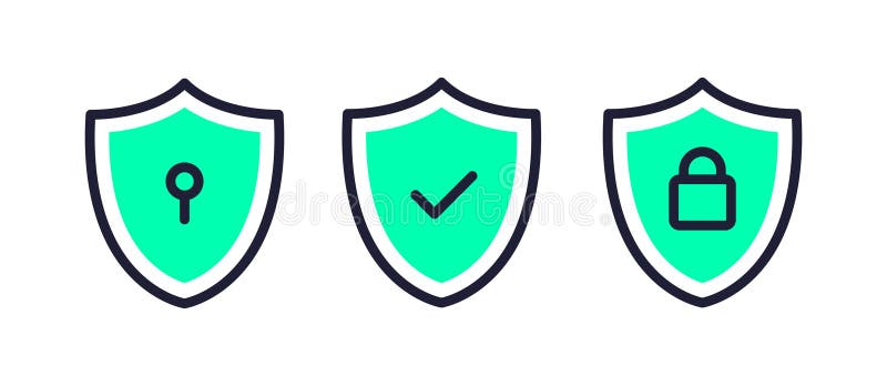 Security Shield Vector Icons Stock Vector - Illustration of tick ...