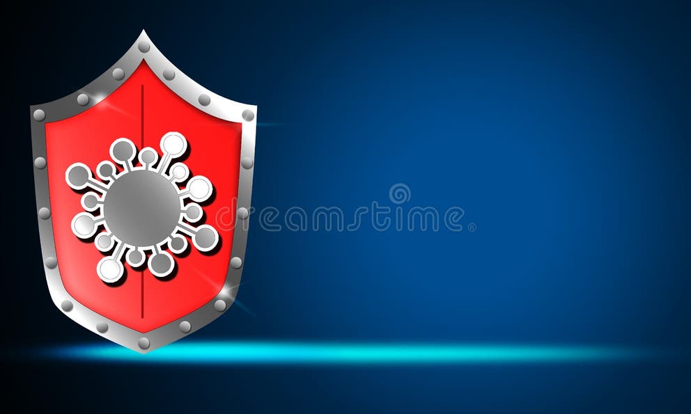 Security Shield for Virus Protection Stock Illustration - Illustration ...