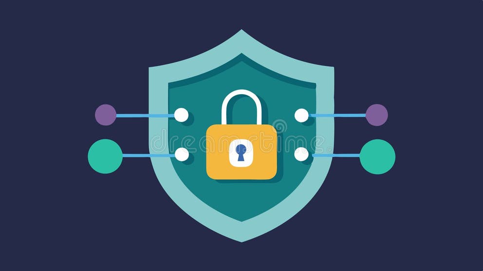 Security Shield a Visual of a Shield with a Padlock and a Blockchain ...