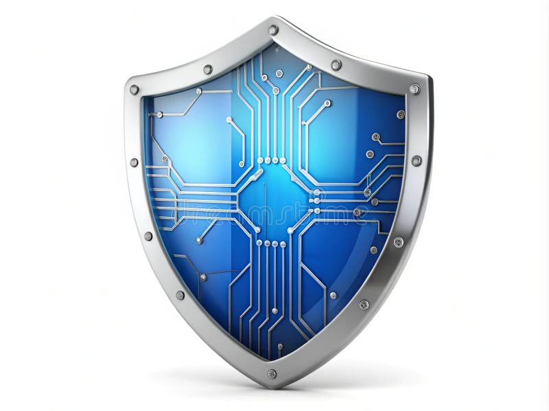 It Security Shield on White Background Stock Illustration ...