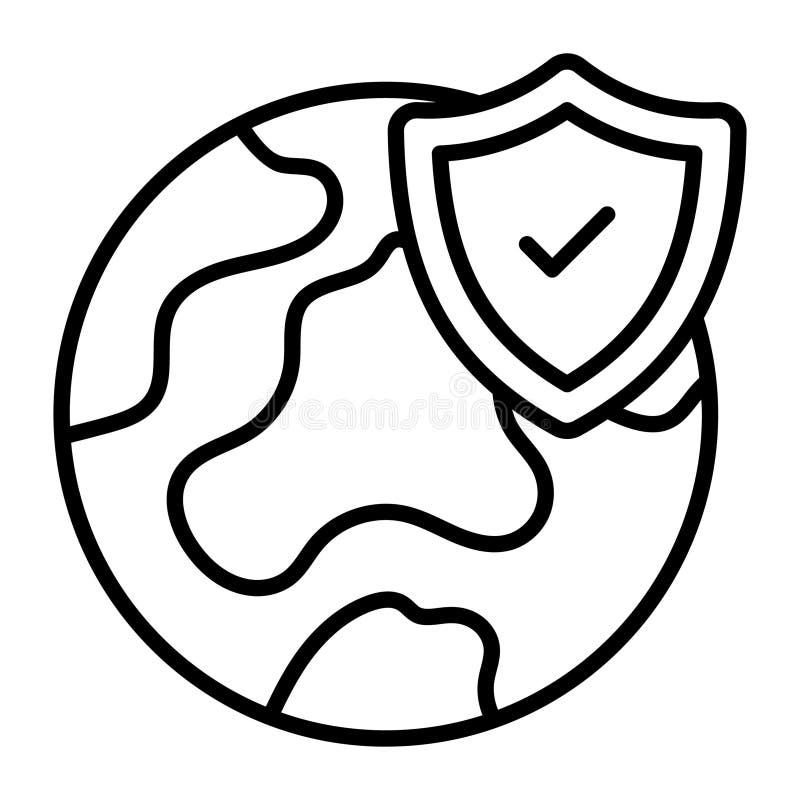 Shield on Earth, Concept of Global Protection Vector Illustration Stock ...