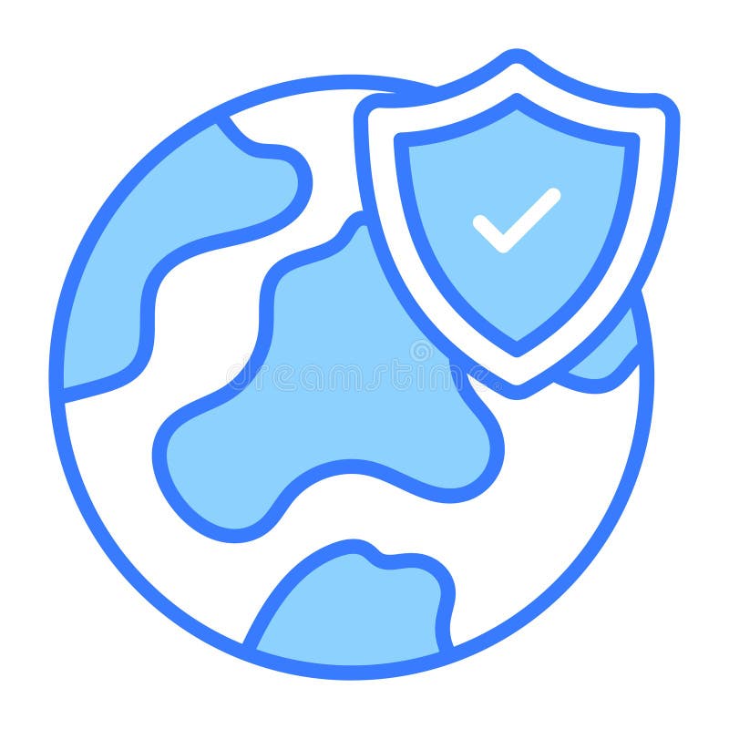 Security Shield with World Globe Denoting Concept Vector of Global ...