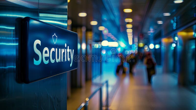 Security Sign in Airport Terminal Stock Image - Image of airport ...